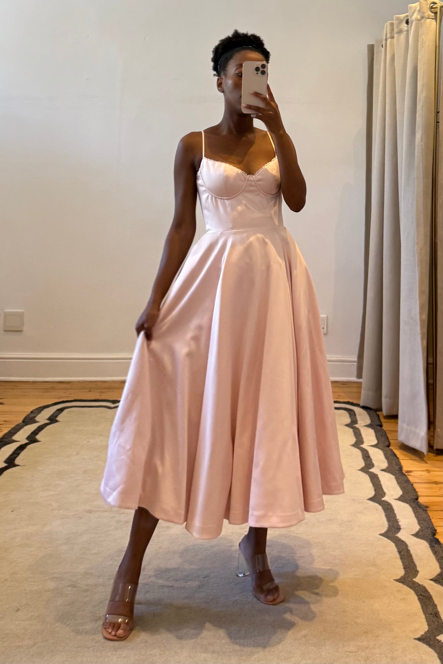 Mademoiselle Midi Dress in Pink | House of CB | Pink