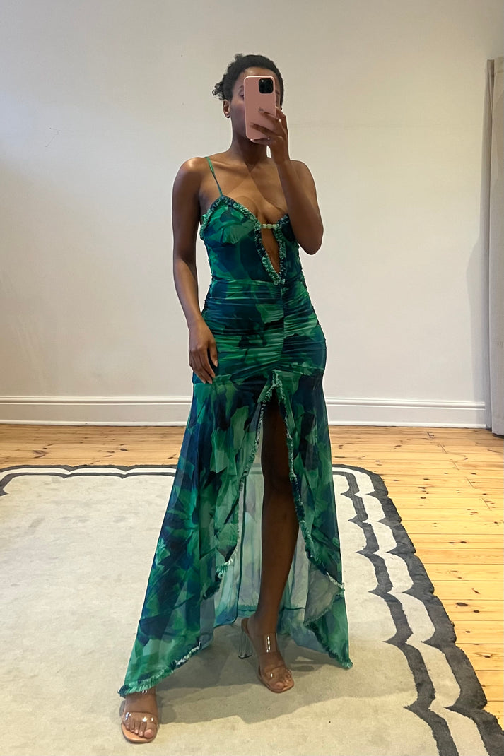 The Kiata Maxi Dress | Runaway | Green Print